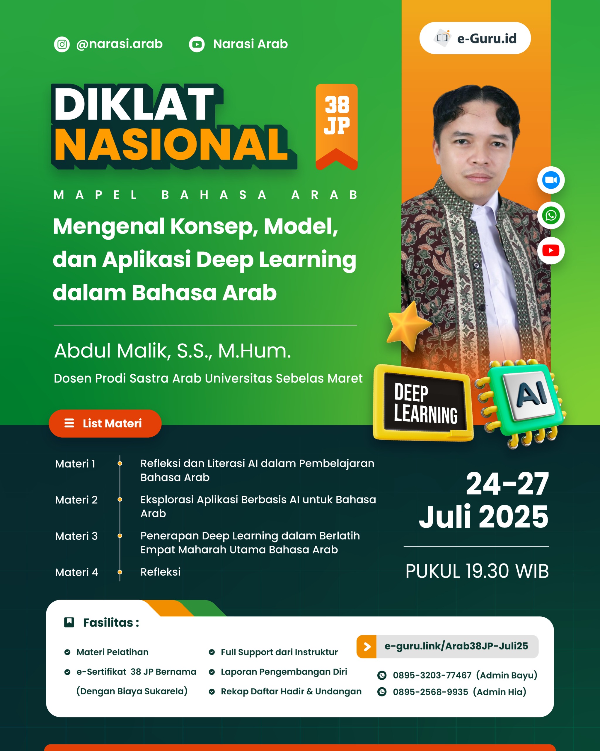 Diklat Nasional 38JP - Mengenal Konsep, Model, dan Aplikasi Deep Learning dalam Bahasa Arab